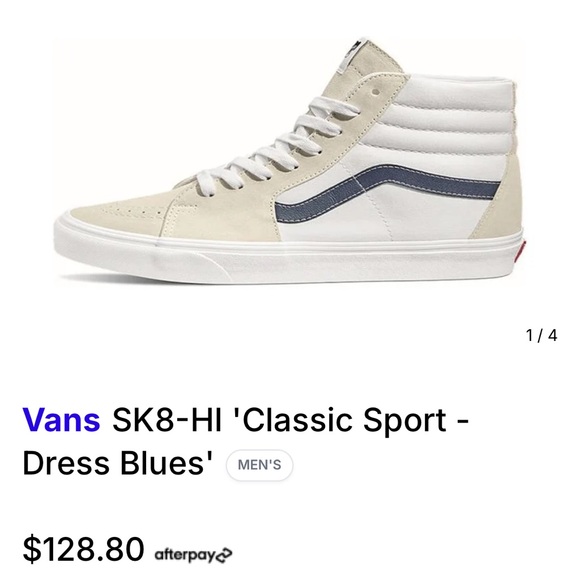 Vans | Shoes | Vans Sk8hi Classic Sport White And Blue | Poshmark